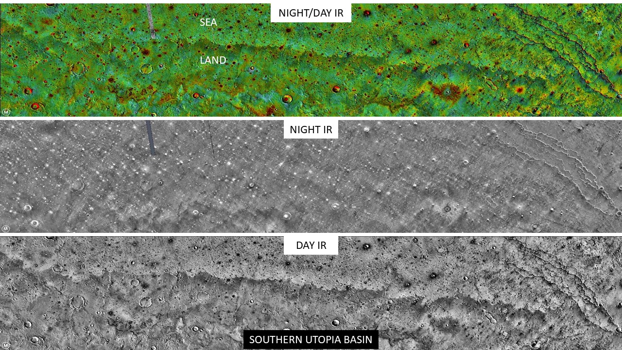 Isidis and Utopia Basin -3600 shorelines – Mars Geomorphology